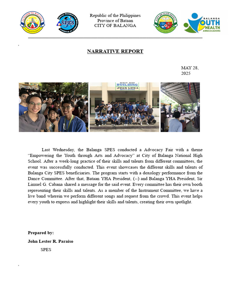 Narrative Report Format | PDF