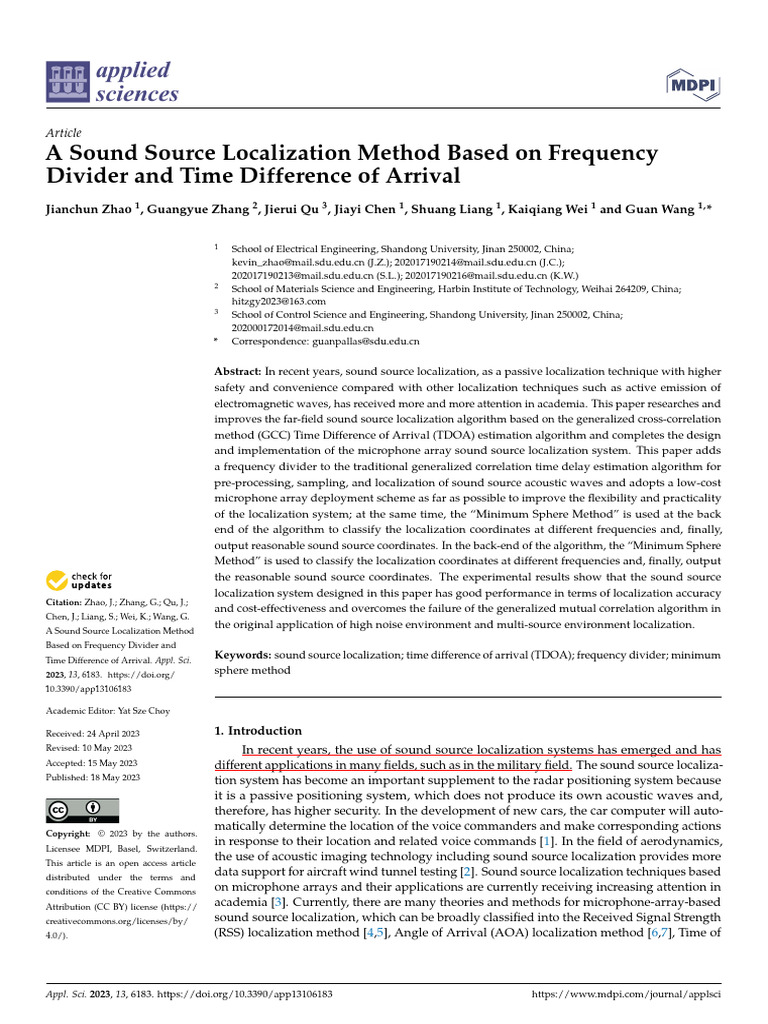 A Sound Source Localization Method Based On Frequency Divider and Time ...