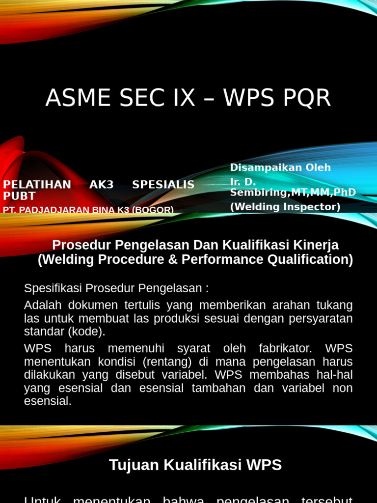 Materi Asme Wps PQR | PDF
