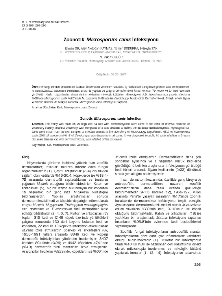 Zonotic Microsporum Canis Infection (#152401) - 133809 | PDF