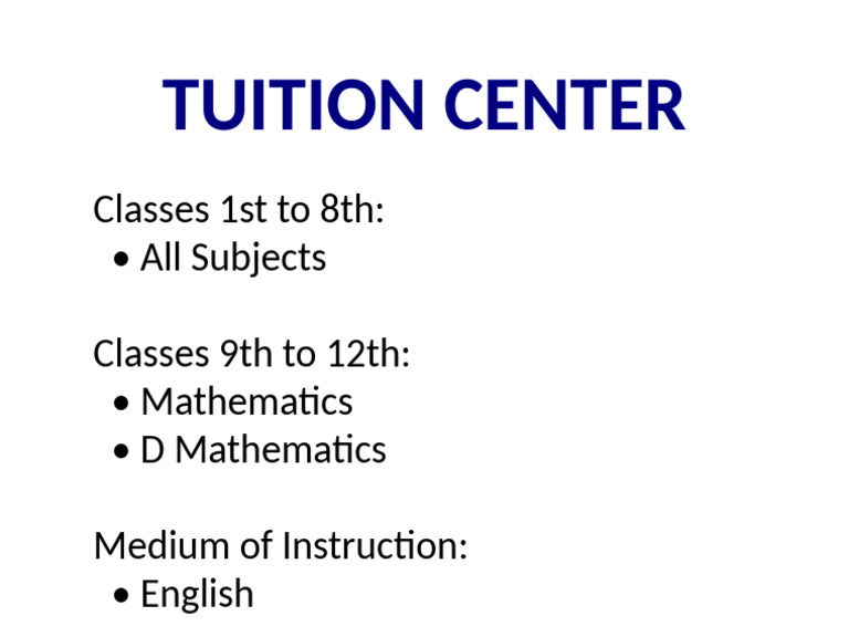 Clean Tuition Center Pamphlet | PDF
