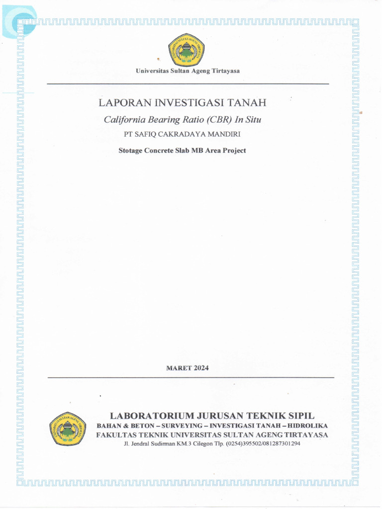 Laporan CBR Lapangan PT SCM | PDF