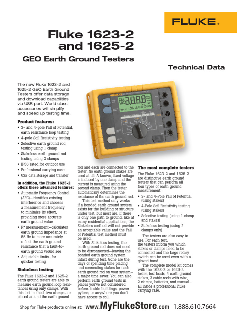 Fluke 1625-2 Earth Ground Tester Guide | PDF | Alternating Current ...