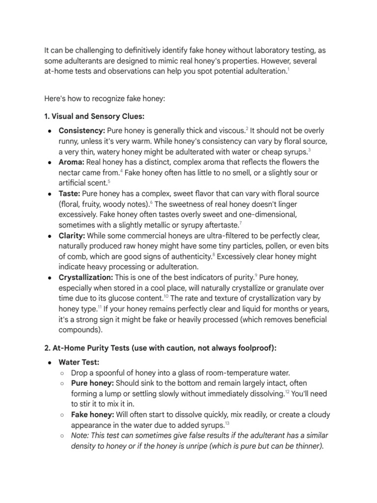How to Identify Pure Honey at Home | PDF | Honey | Taste