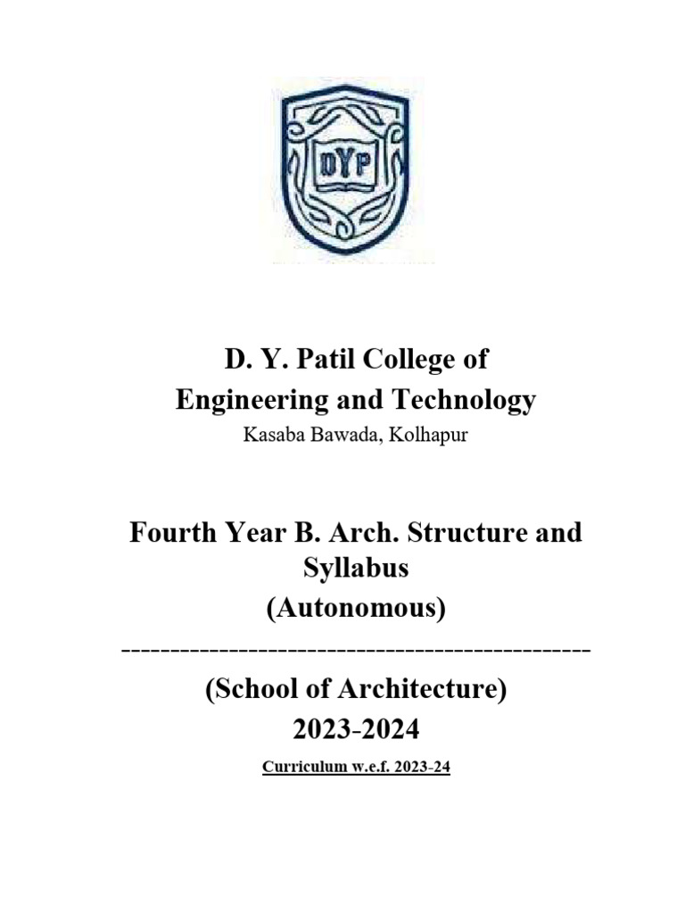 B. Arch Fourth Year Curriculum 2023-24 | PDF | Urban Design ...