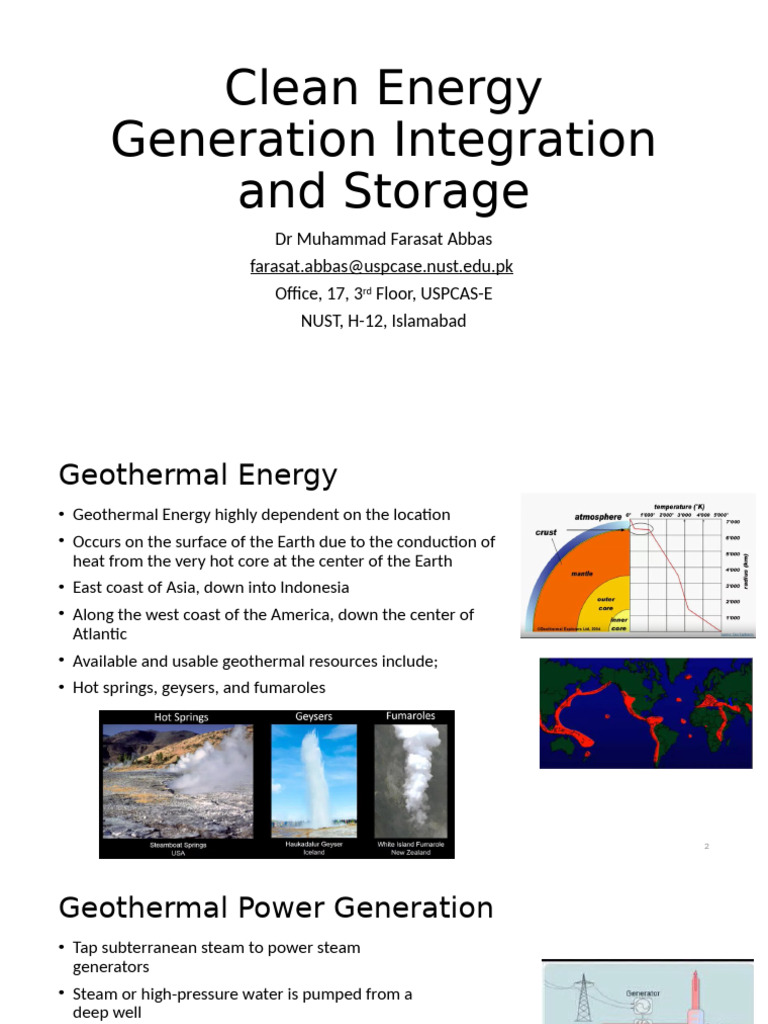 Clean Energy Generation Integration and Storage Lecture 1 | PDF ...