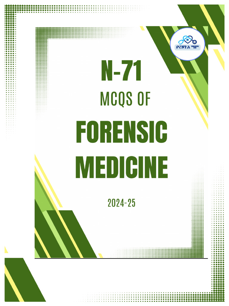 Forensic MCQs N71 by Penta H | PDF | Autopsy | Cyanide