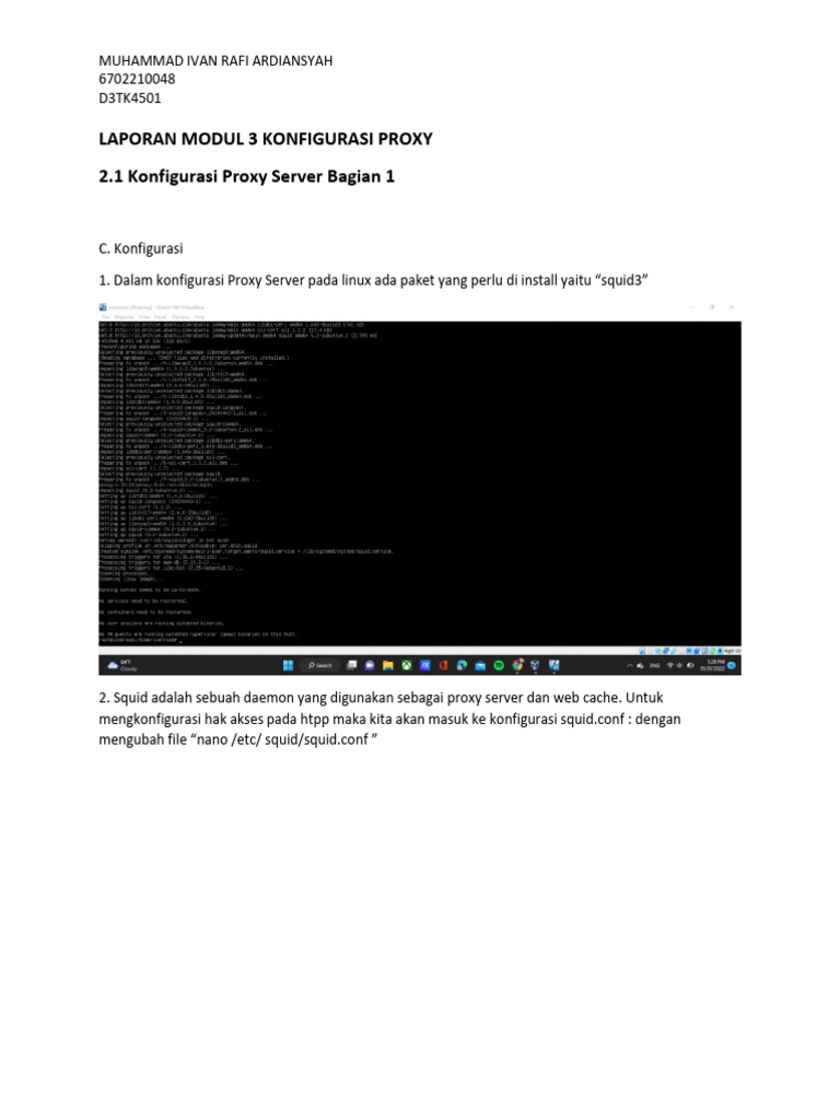 Laporan Modul 3 Konfigurasi Proxy | PDF