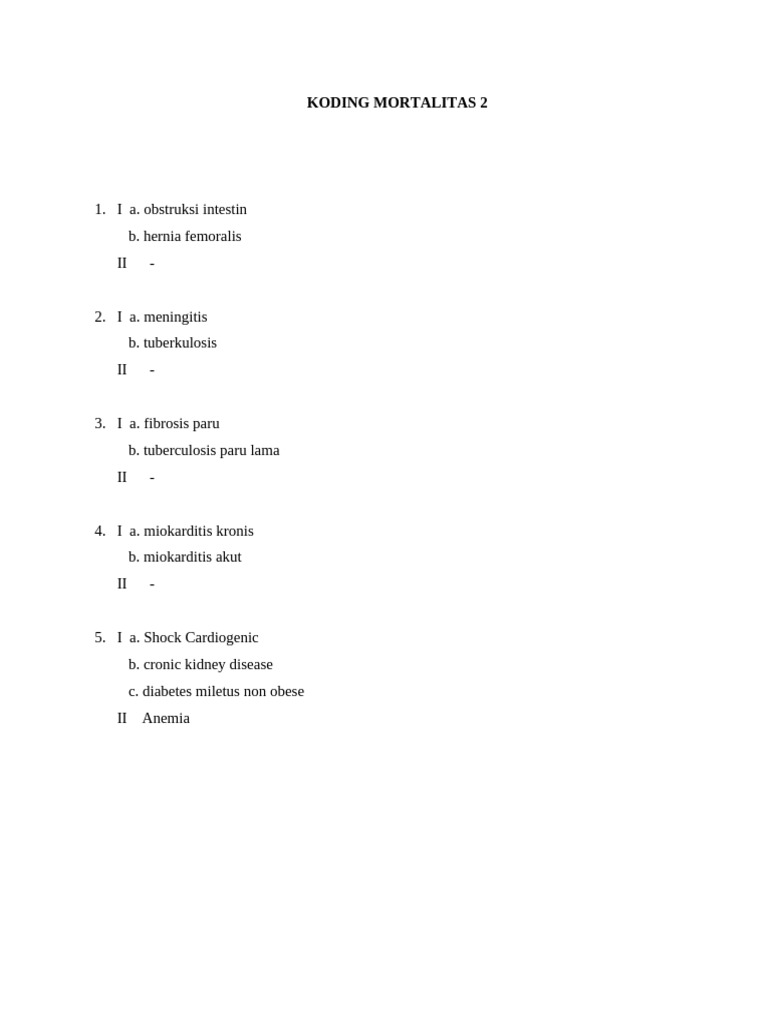 Koding Mortalitas 2 | PDF