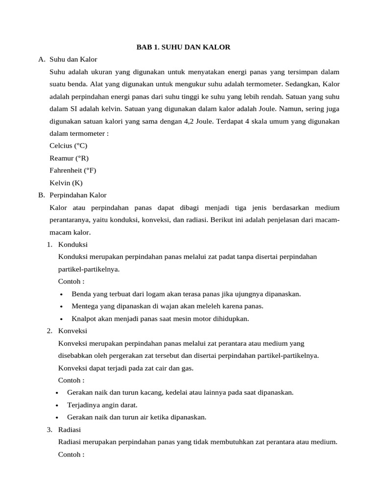Suhu, Kalor, dan Gerak dalam Fisika | PDF