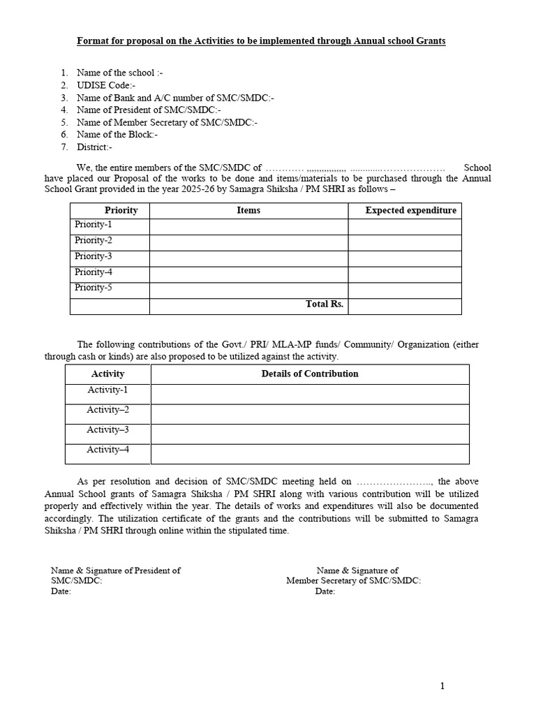 Schoo Grants Proposal Format and Utilization Format | PDF | Chess Theory | Chess