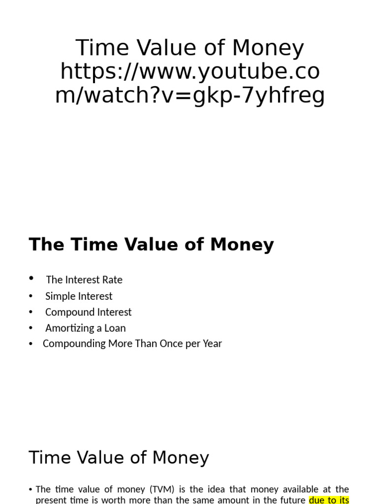 Understanding Time Value of Money | PDF | Time Value Of Money | Interest
