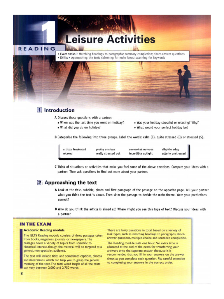 Reading 1 - Leisure Activities | PDF