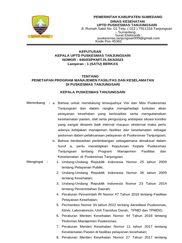 1.4.1.a SK Penetapan Program MFK (PERBAIKAN) | PDF