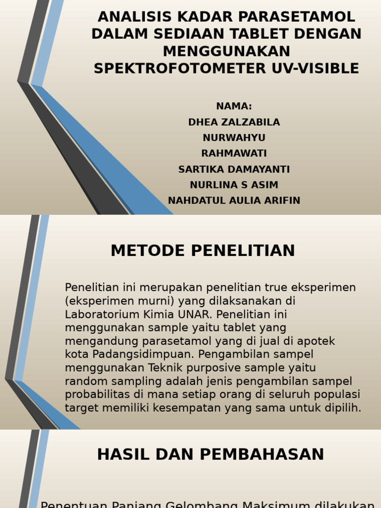 Analisis Kadar Parasetamol Tablet UV-Vis | PDF
