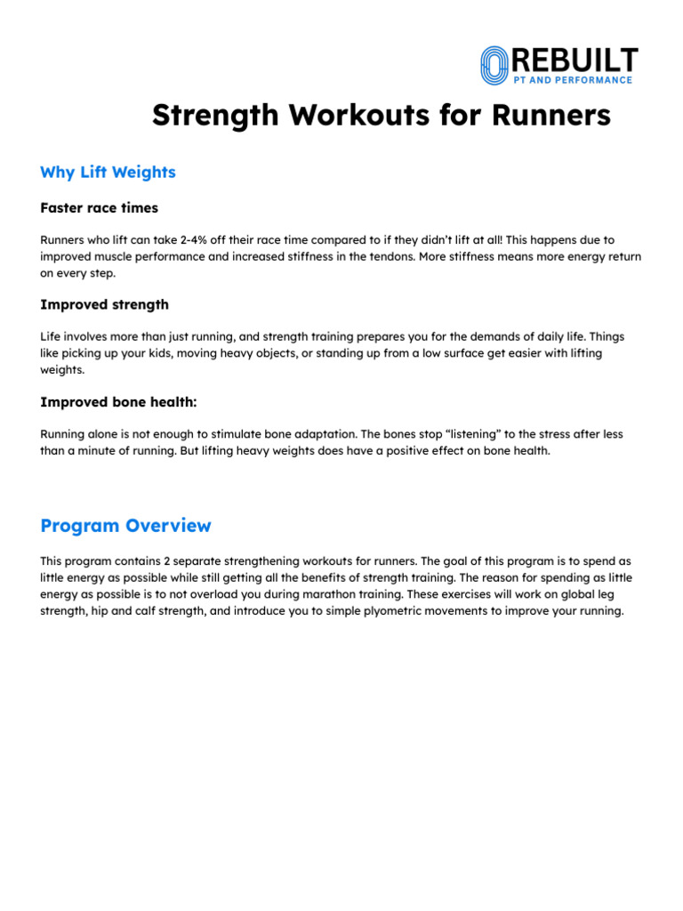 Rebuilt Intro Strength Workouts | PDF | Strength Training | Running