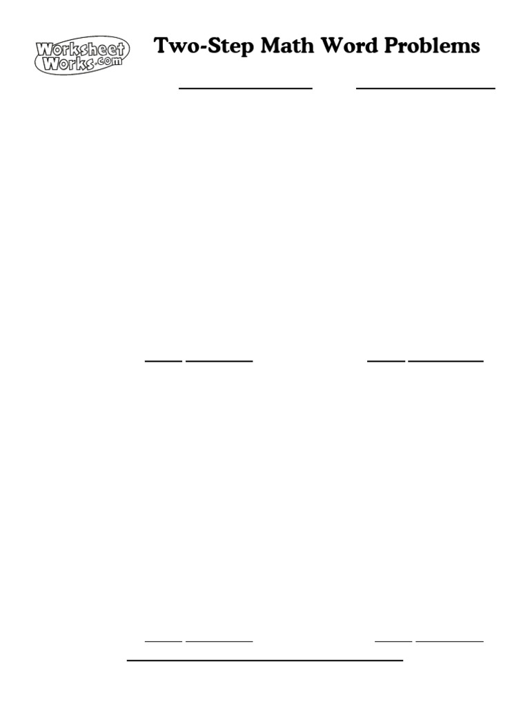 Two-Step Addition & Subtraction Problems | PDF