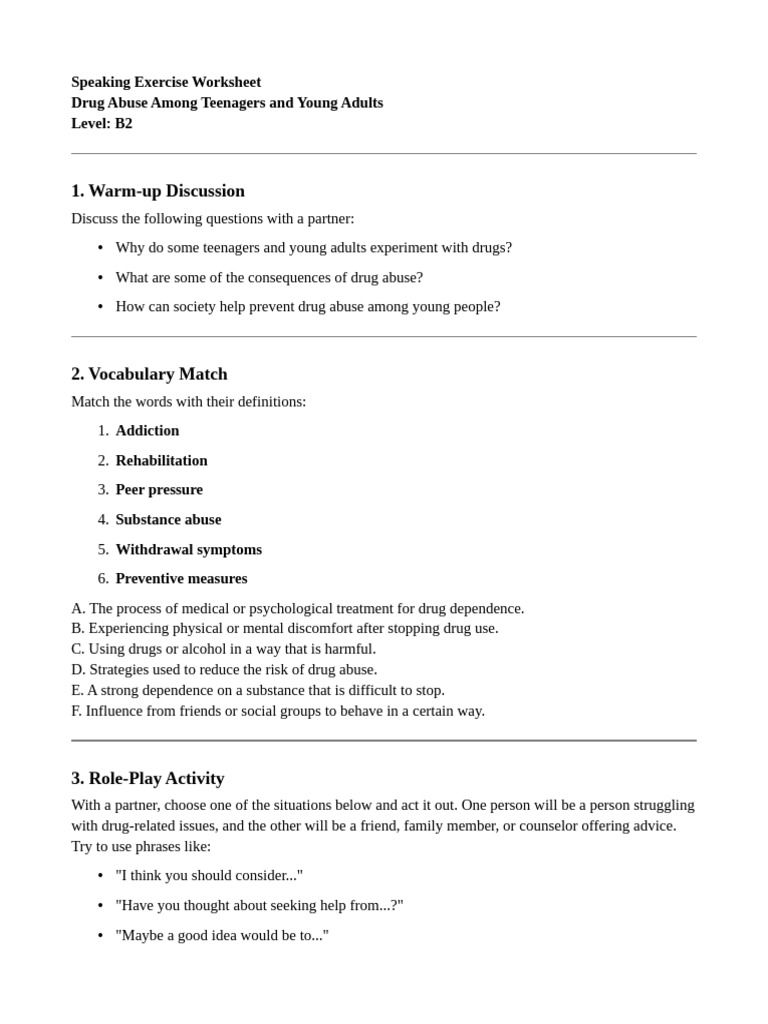 Drug Abuse Discussion | PDF