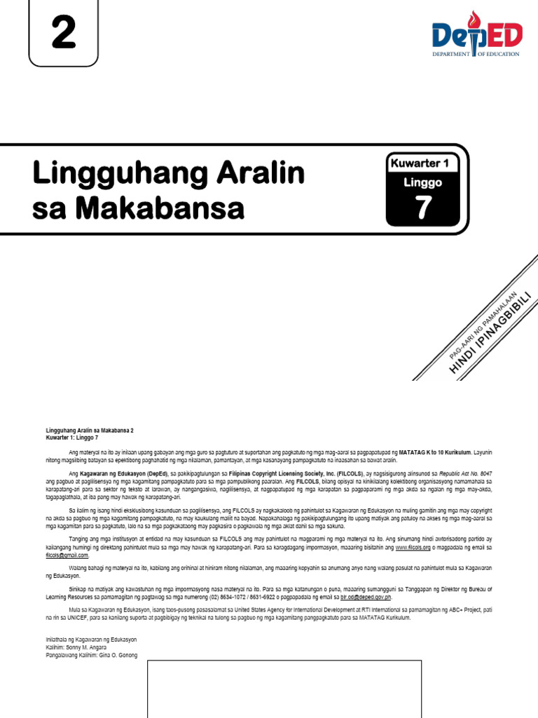 Le Makabansa 2 q1 w7 | PDF
