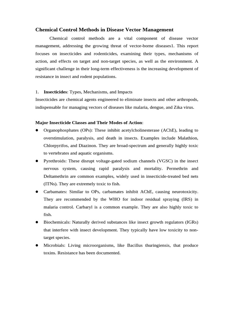 Chemical Control Methods in Disease Vector Management | PDF ...