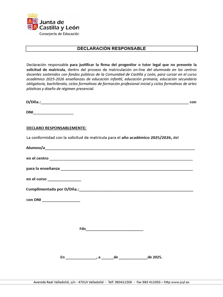 Declaracion Responsable | PDF