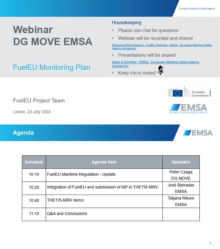 Webinar 23 JUL FuelEU EMSA - MOVE Opening | PDF