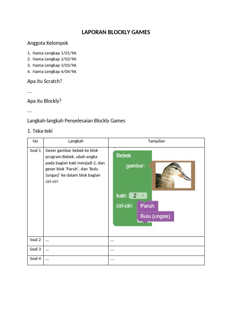 Laporan Blockly Games | PDF