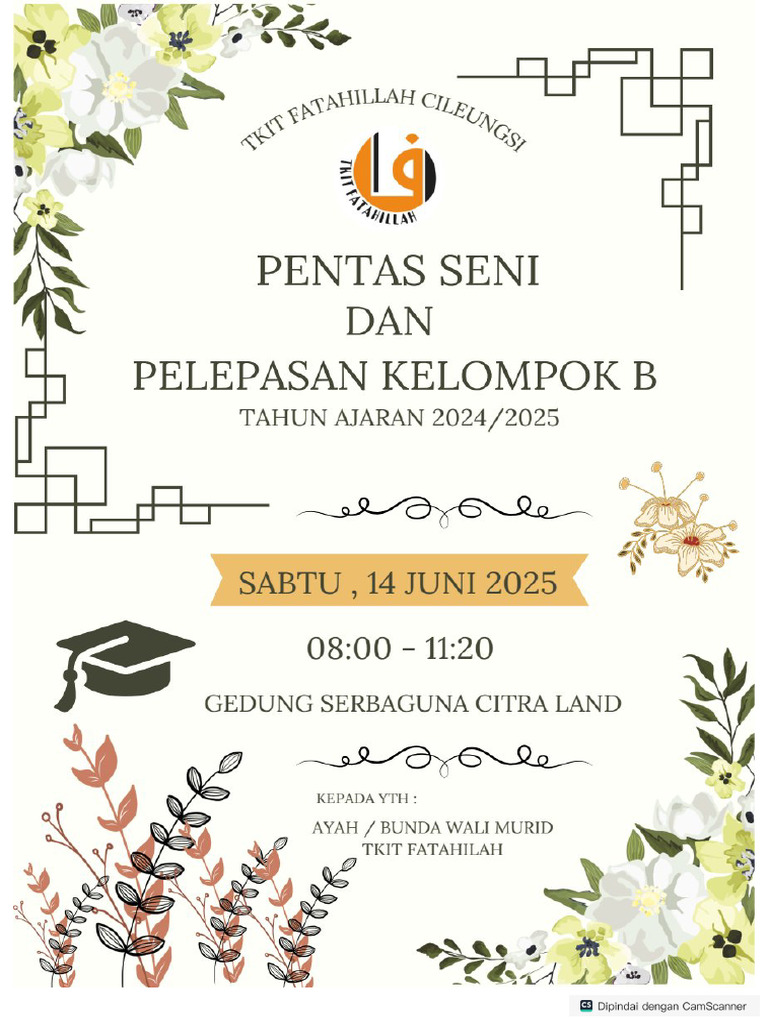 Pentas Seni Dan Pelepasan TKIT FATAHILLAH | PDF
