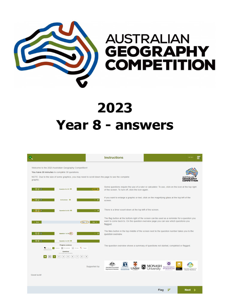 Year 8 Competition Answers 2023 | PDF
