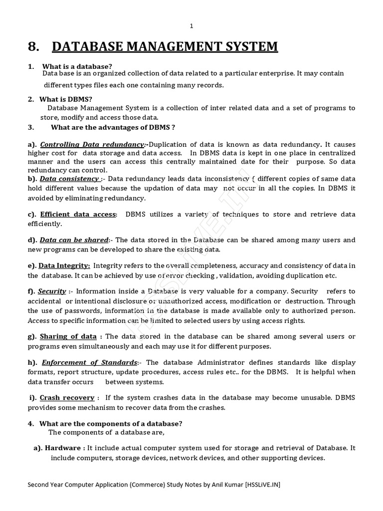 8 Database Management System | PDF | Databases | Relational Database