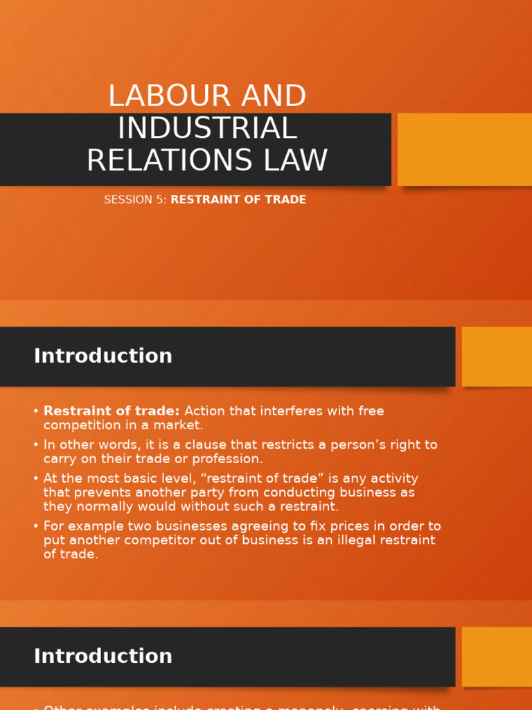 Understanding Restraint of Trade Law | PDF | Restraint Of Trade ...