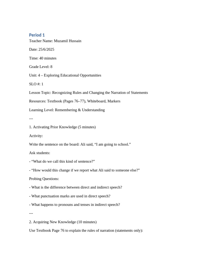 Final Grade 8 Unit 4 Lessons 1 To 12 | PDF | Vocabulary | Question