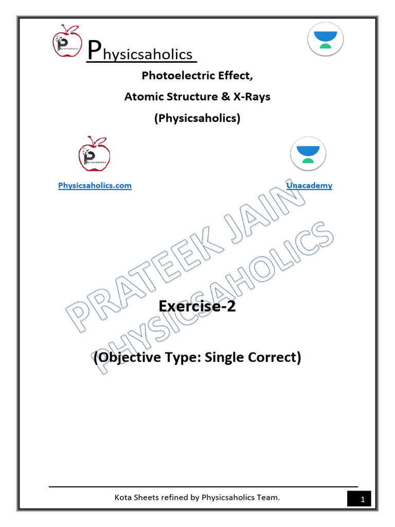 ModuleExercise2 ModernPhysicsPEEAtomicStructureX Rays | PDF | Photoelectric Effect | Electron