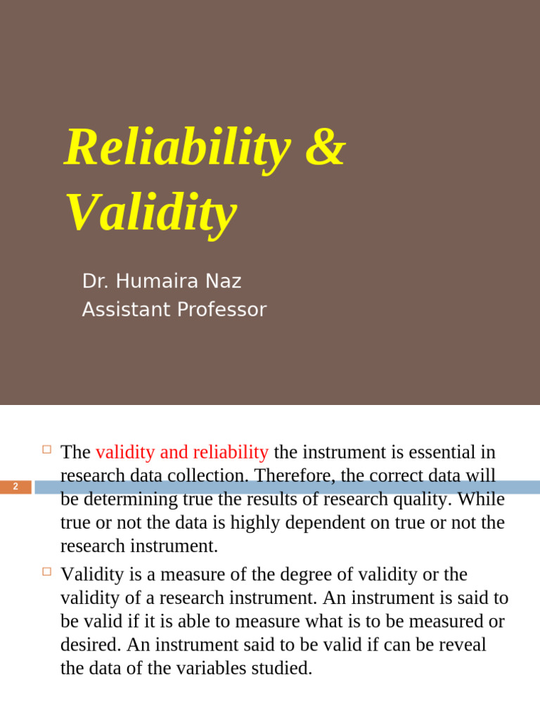 MS Final Lecture Reliability | PDF | Cronbach's Alpha | Statistical ...