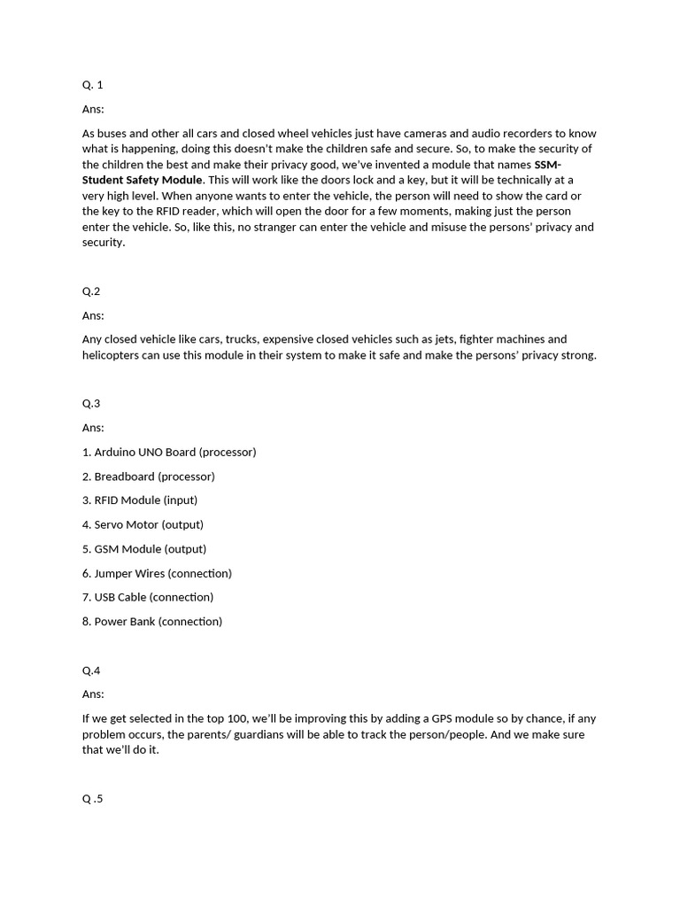 Ssm-Student Safety Module | PDF