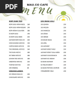 Menu Lengkap Bagi Kopi dan Harga | PDF
