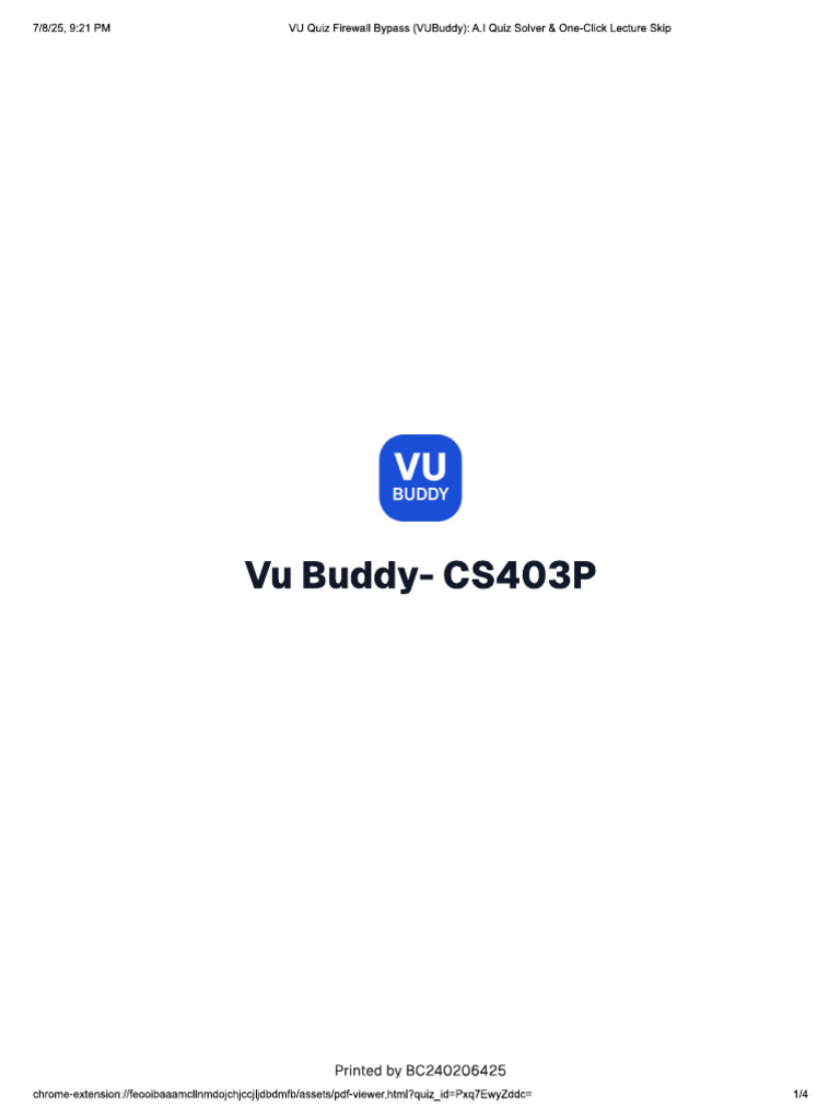 Cs403p Graded Quiz 04 | PDF