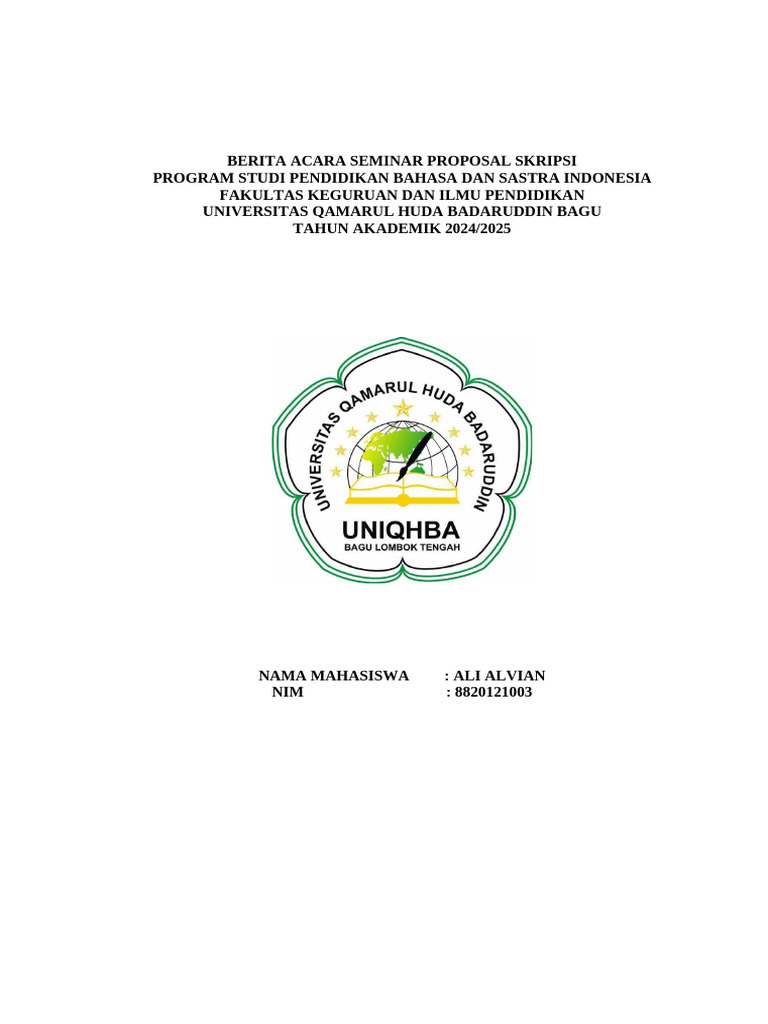 Berita Acara Seminar Proposal Skripsi | PDF