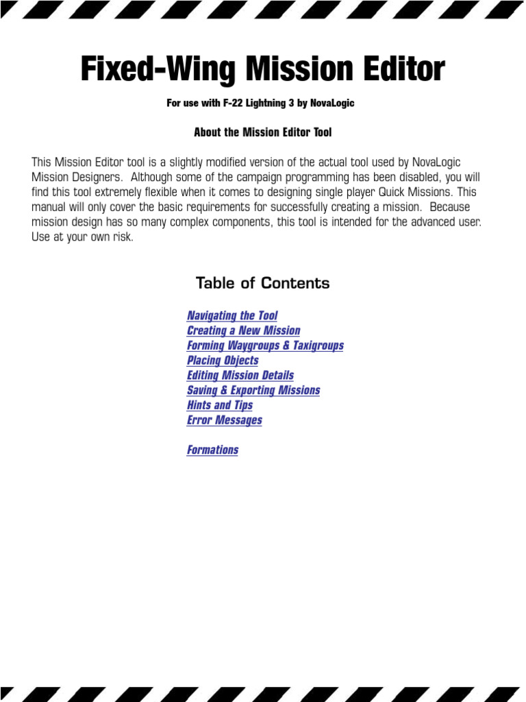 F-22 Mission Editor Guide | PDF | Computer Keyboard | Wound
