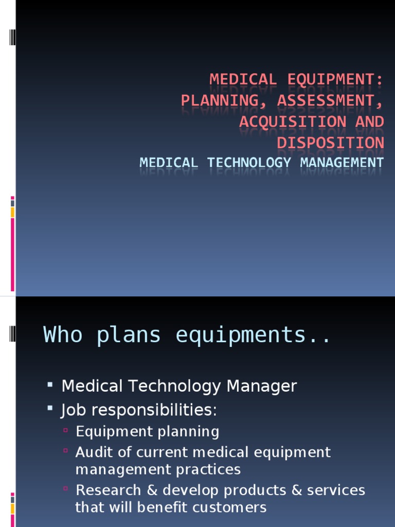 Equipment Planning | PDF | Health Care | Business