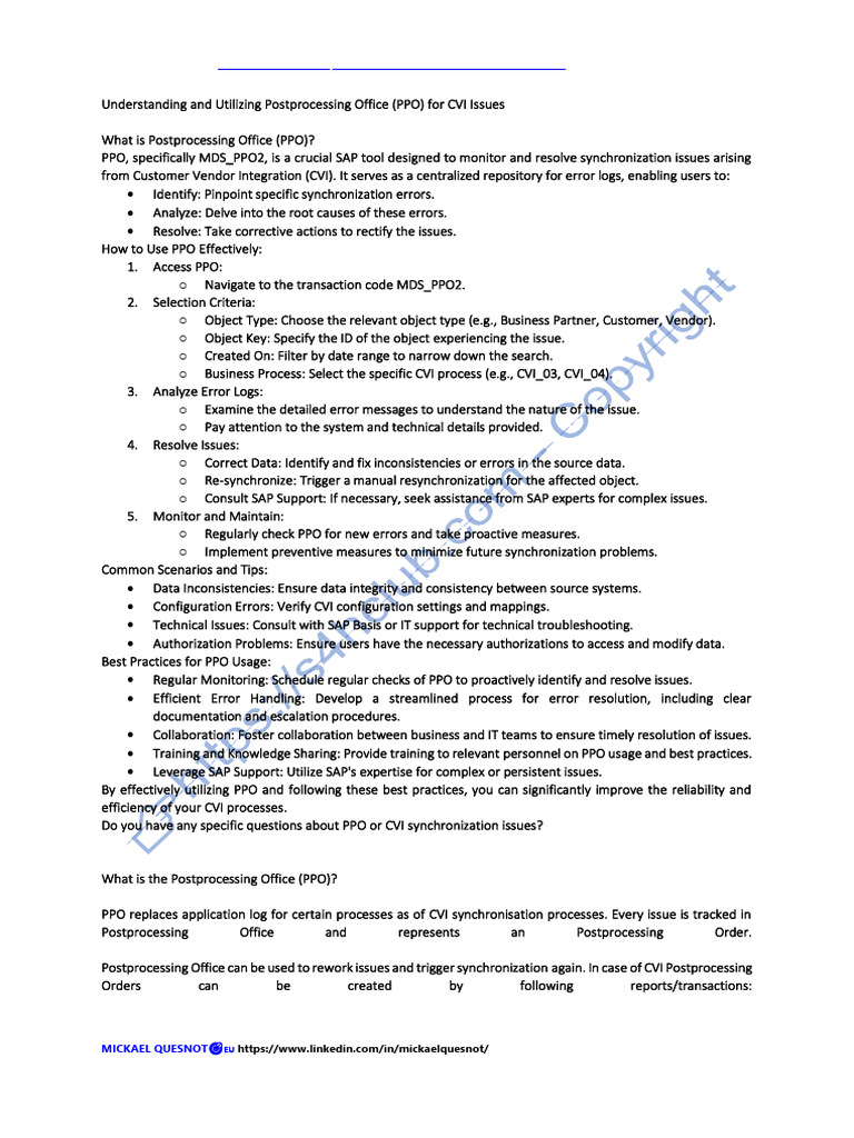 CVI Postprocessing in SAP S 4HANA 1734365446 | PDF | Information Technology | Computing