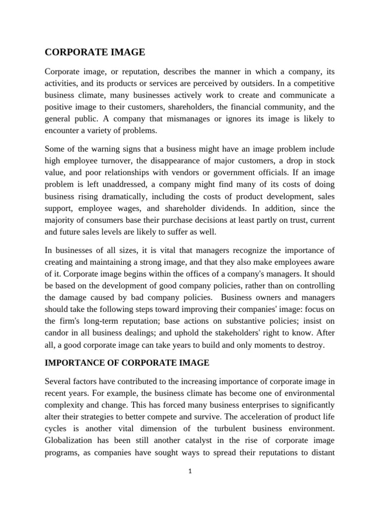 Understanding Corporate Image Management | PDF | Brand | Reputation