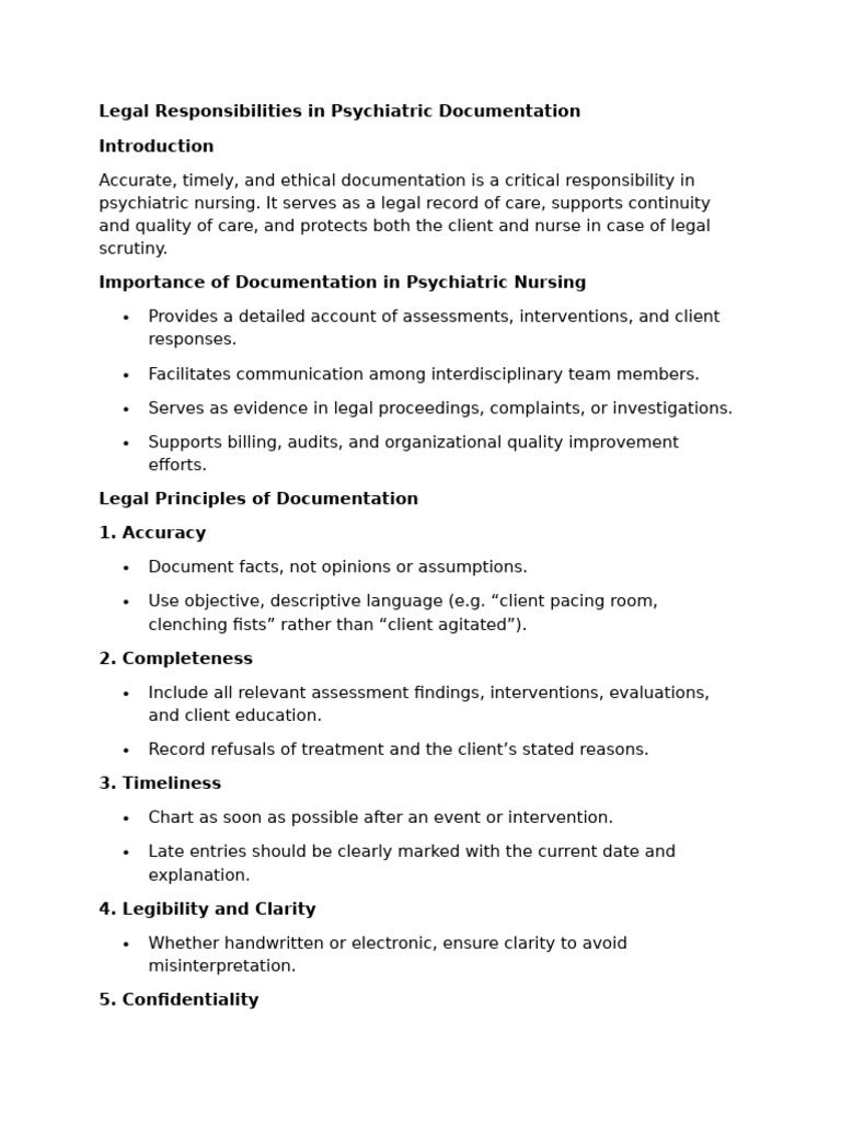 Legal Responsibilities in Psychiatric Care | PDF | Psychiatry ...