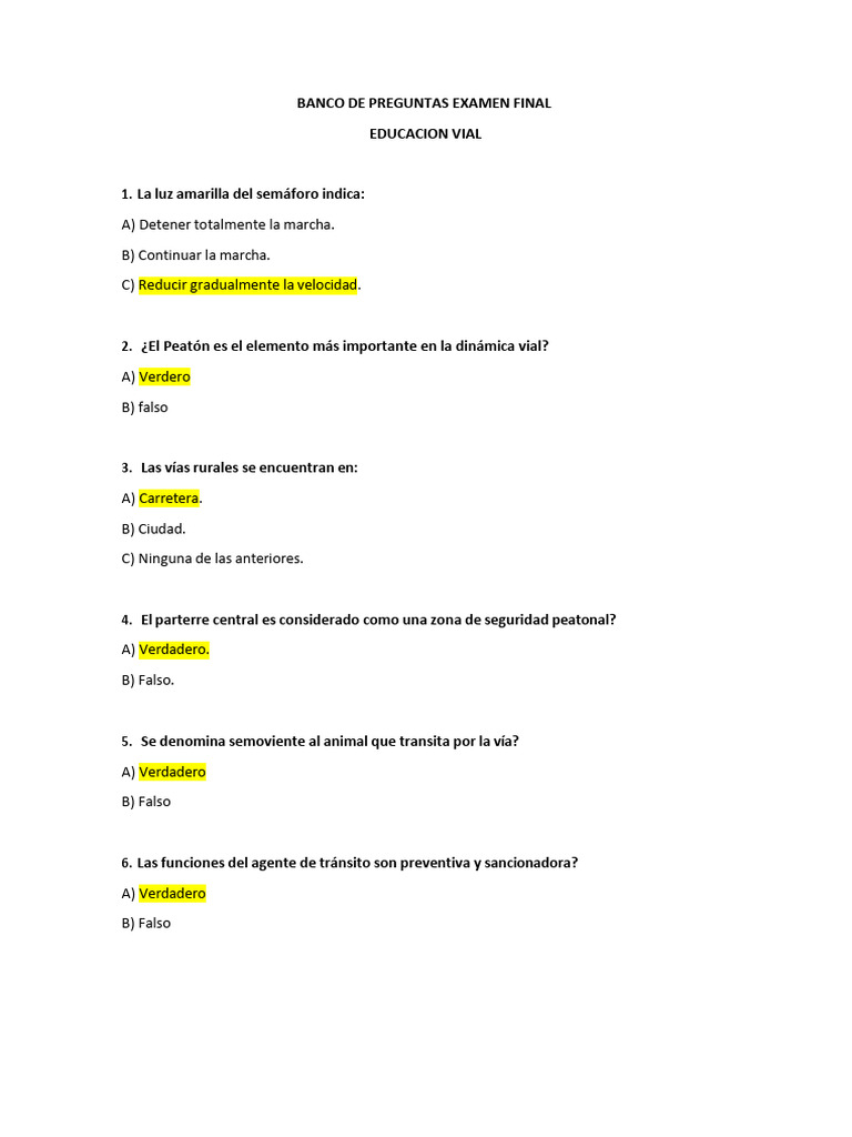 Banco de Preguntas Examen Final | PDF