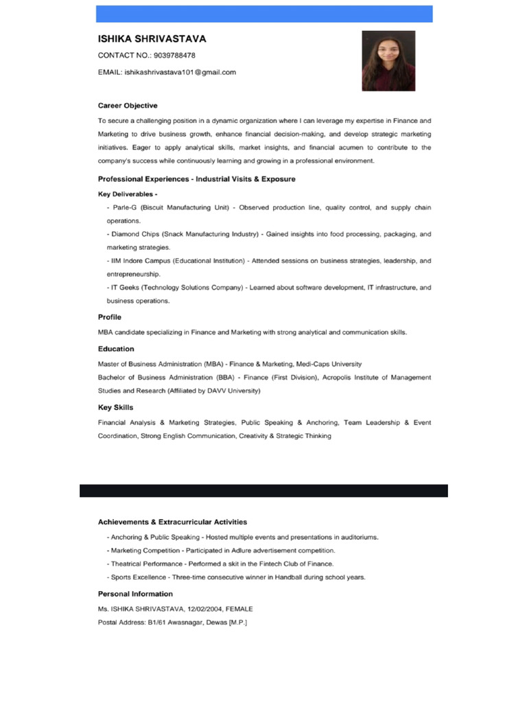 Resume Ishika | PDF