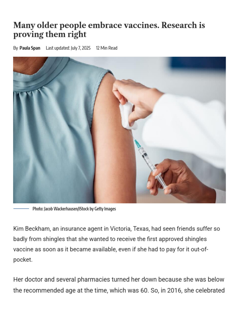 Many Older People Embrace Vaccines. Research Is Proving Them Right ...