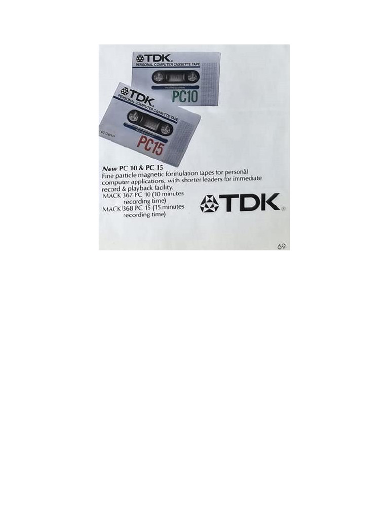 TDK1 Computer Tapes | PDF