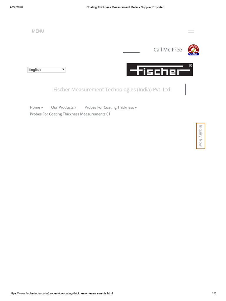 Coating Thickness Measurement Probes | PDF | Coating | Applied And ...