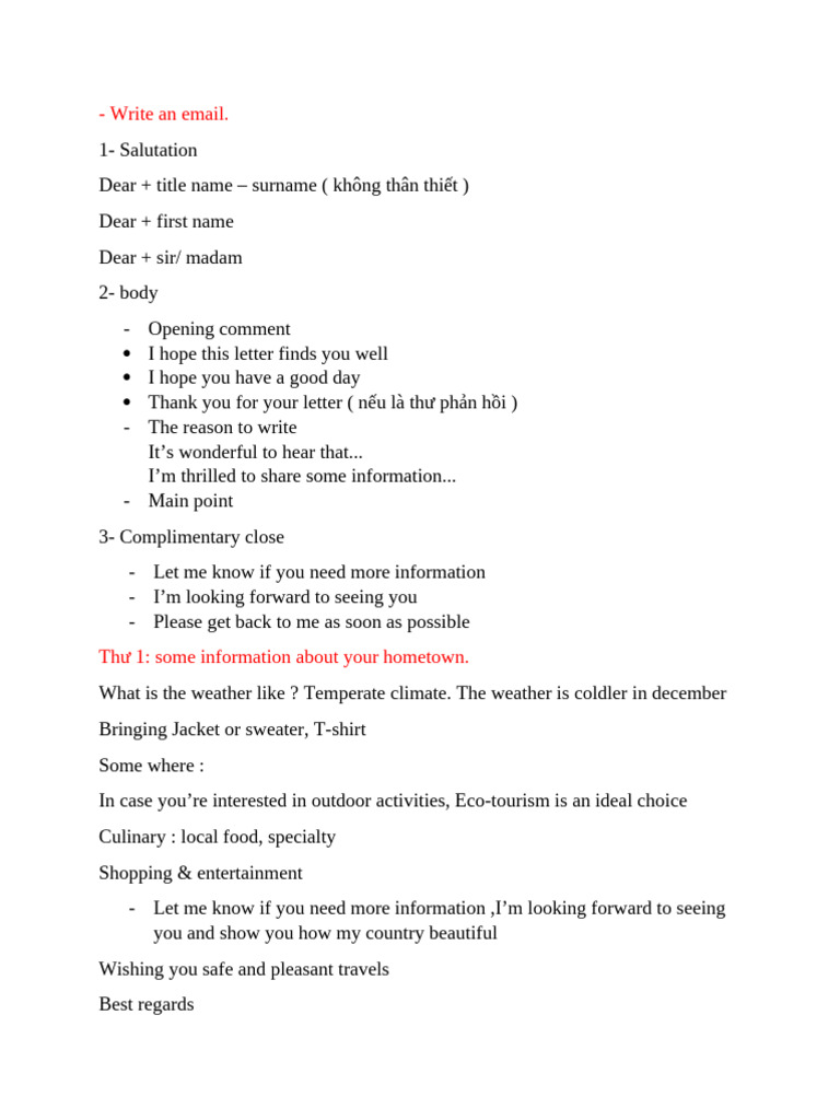 Email Writing Guide for Various Topics | PDF | English Language ...