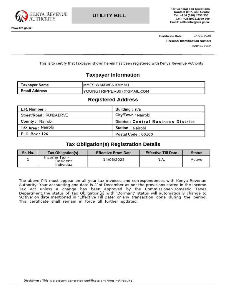 James's Proof of Address | PDF | Taxes | Invoice